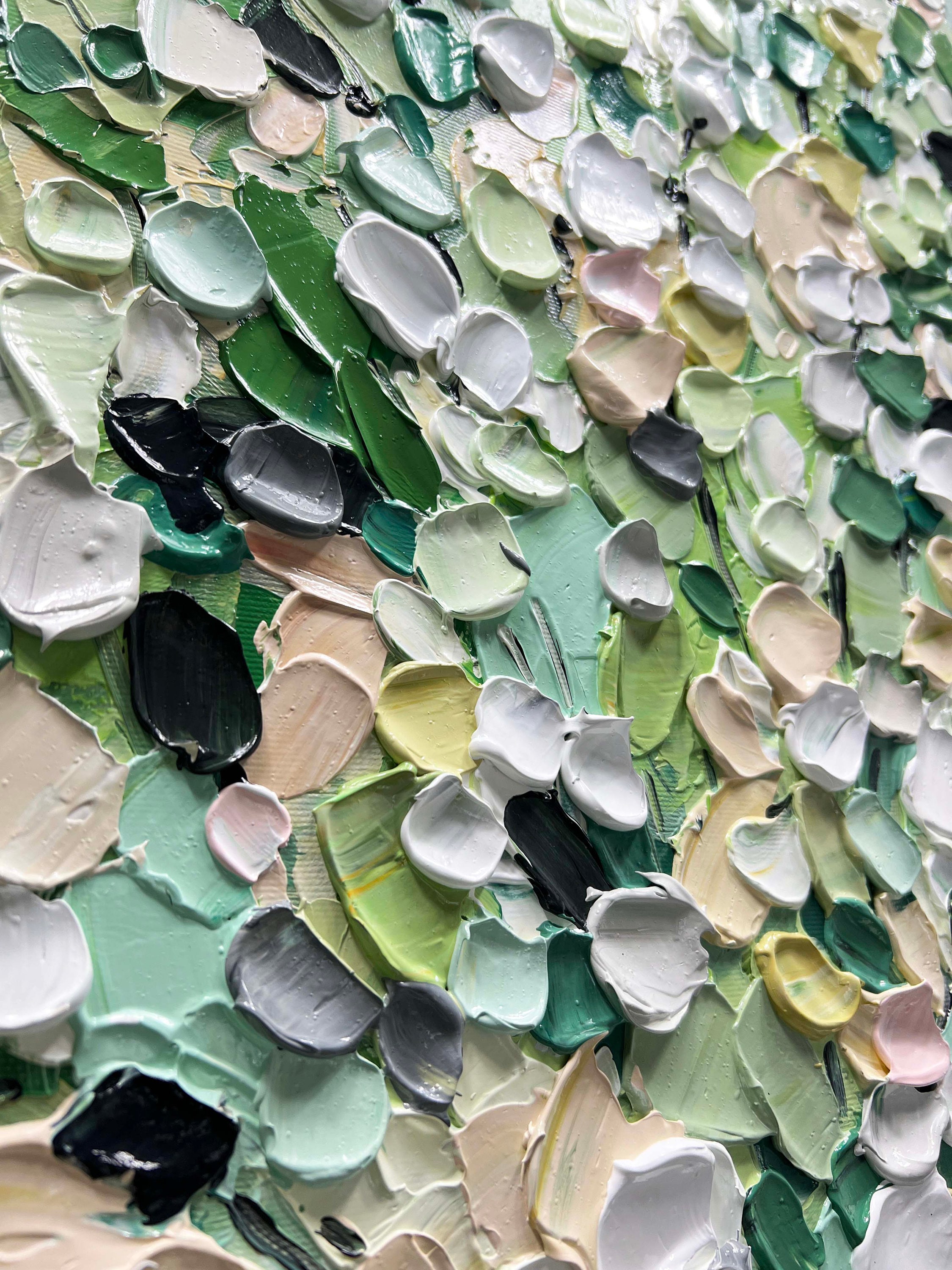 Green 3D Textured Painting Large Green Abstract Painting Green ...