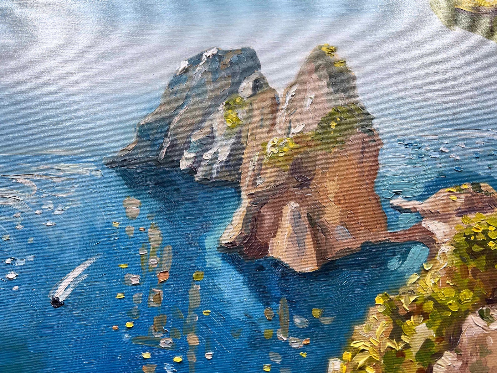 Faraglioni Capri Painting Capri Island Painting Italian Landscape ...