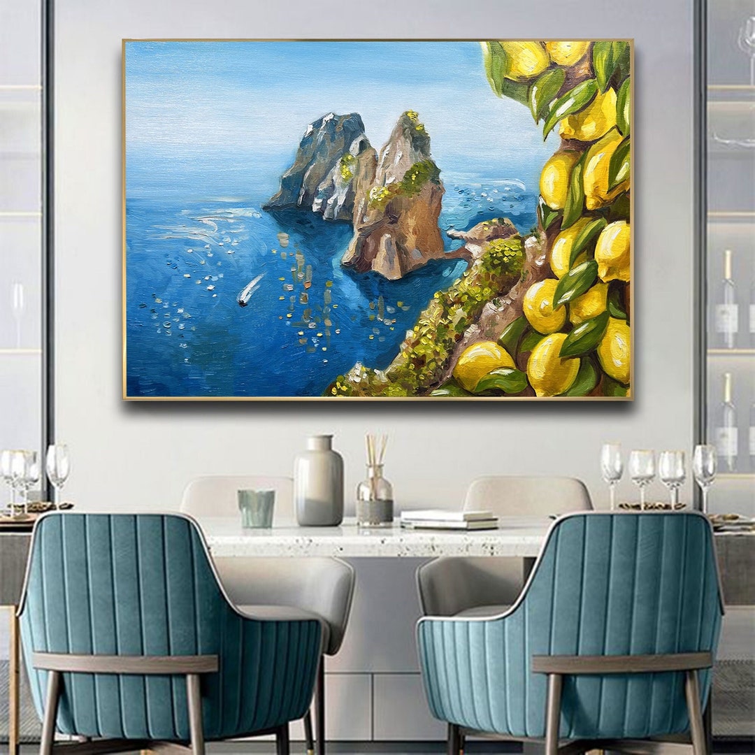 Faraglioni Capri Painting Capri Island Painting Italian Landscape ...