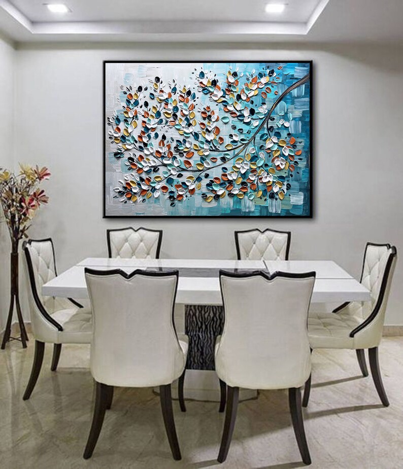 Blooming Fall Tree Acrylic Painting on Canvas Abstract Tree - Etsy