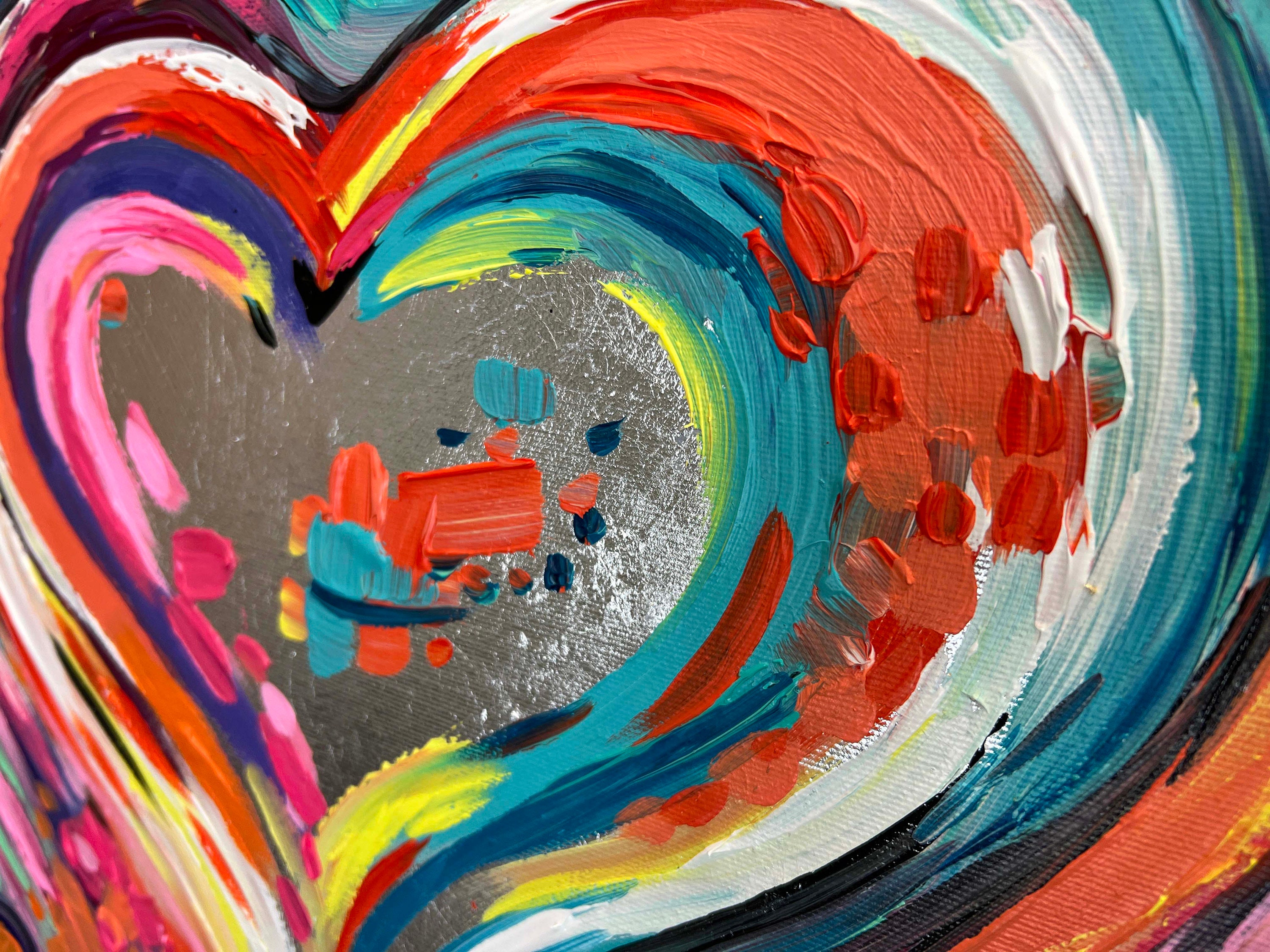 Love Heart Canvas Painting Heart Canvas Art Painting Modern - Etsy