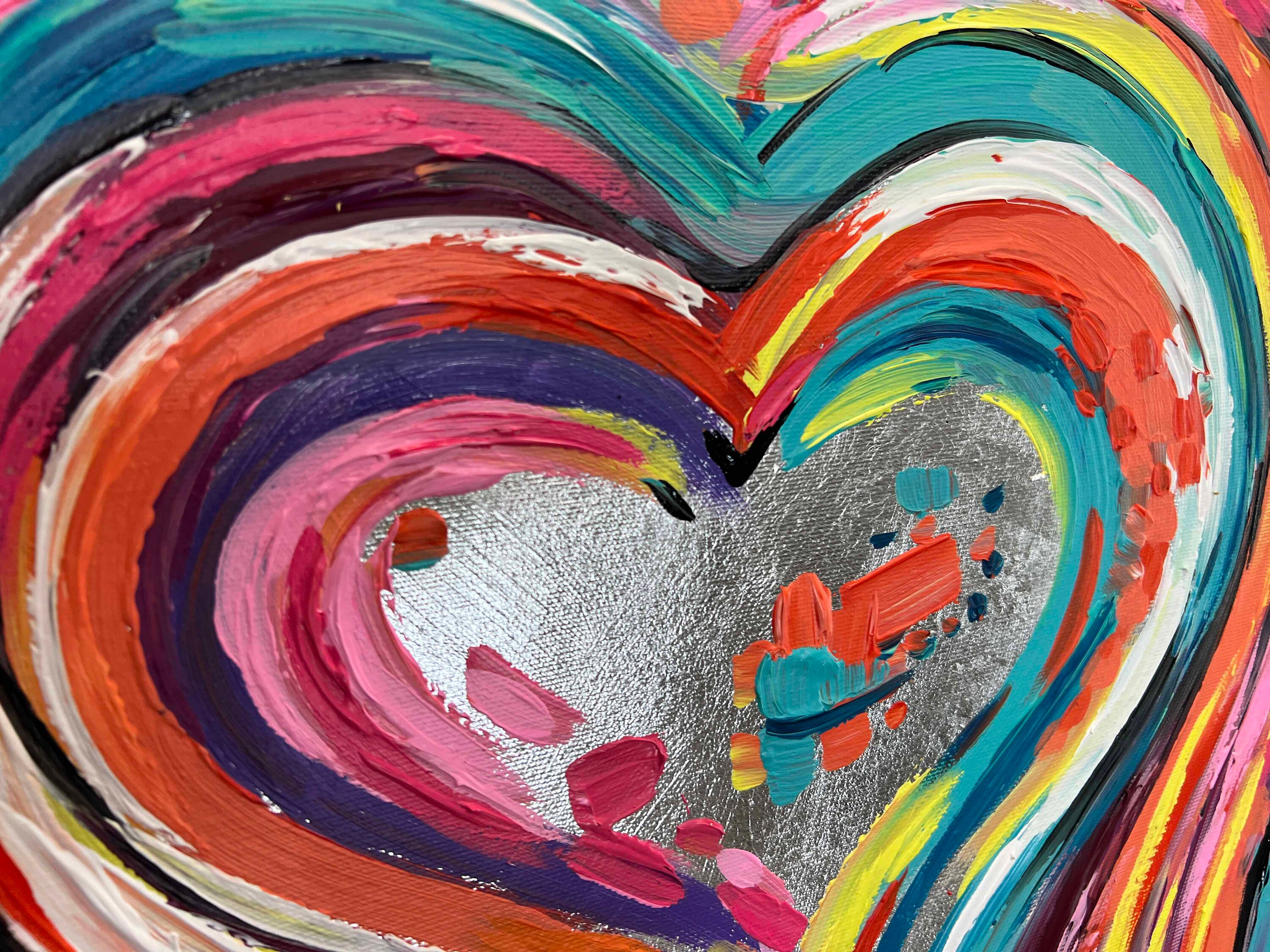 Love Heart Canvas Painting Heart Canvas Art Painting Modern Home Decor ...