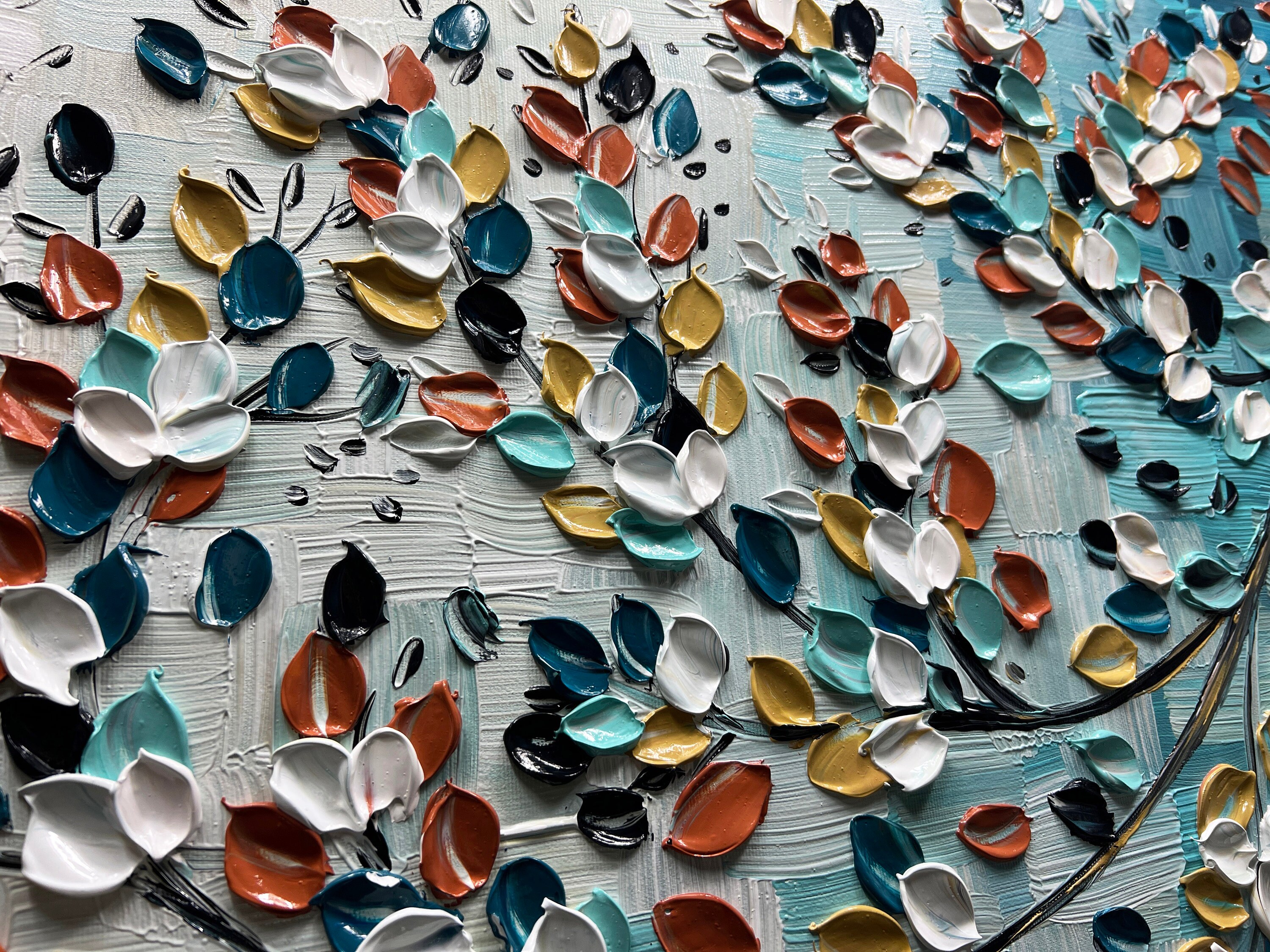 Blooming Fall Tree Acrylic Painting on Canvas Abstract Tree - Etsy