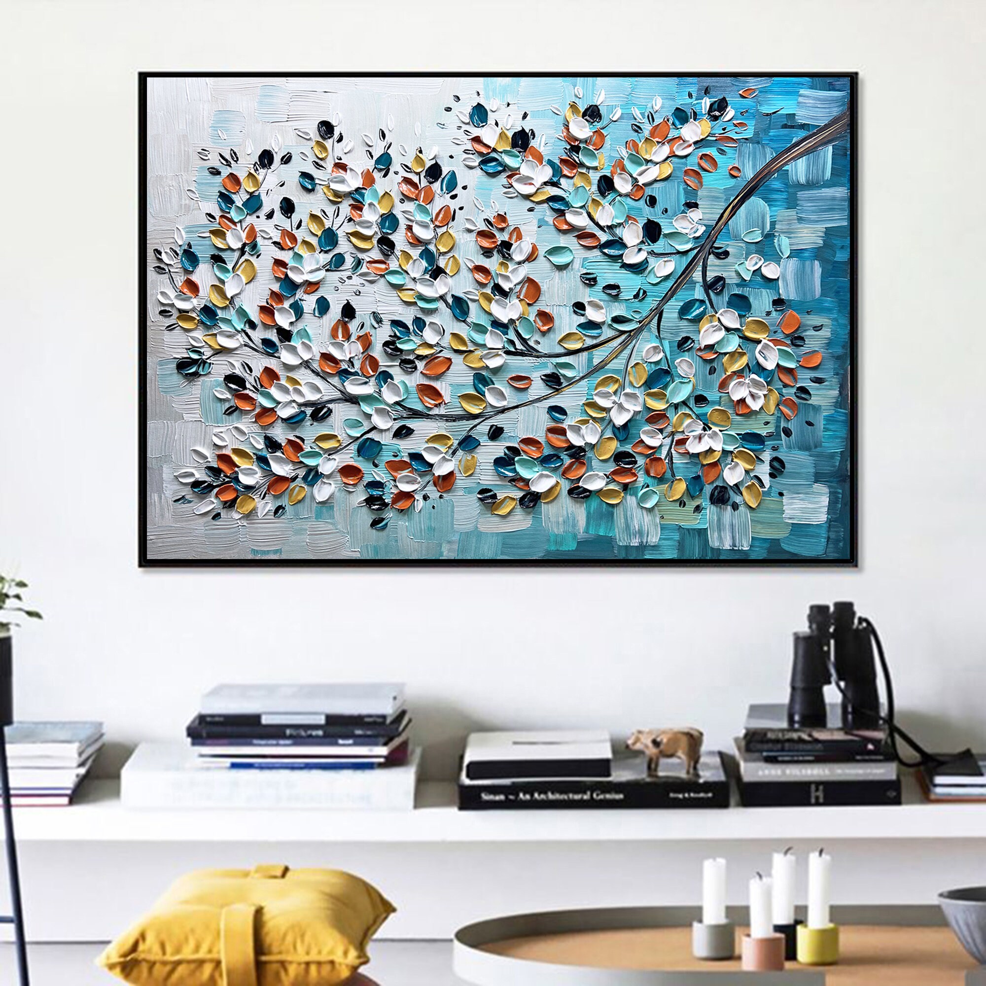 Blooming Fall Tree Acrylic Painting on Canvas Abstract Tree - Etsy