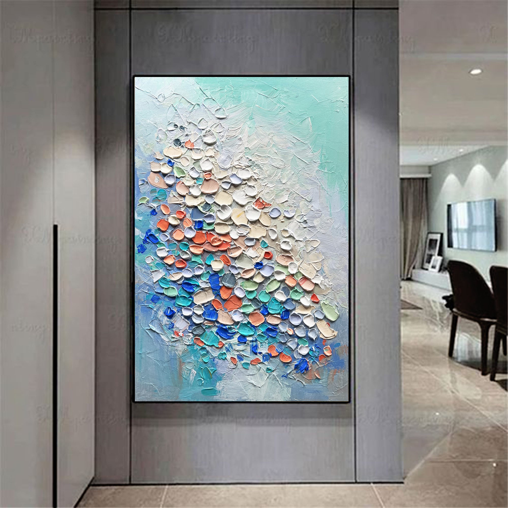Large Colorful Wall Art Abstract Painting Texturewall Art Colorful ...