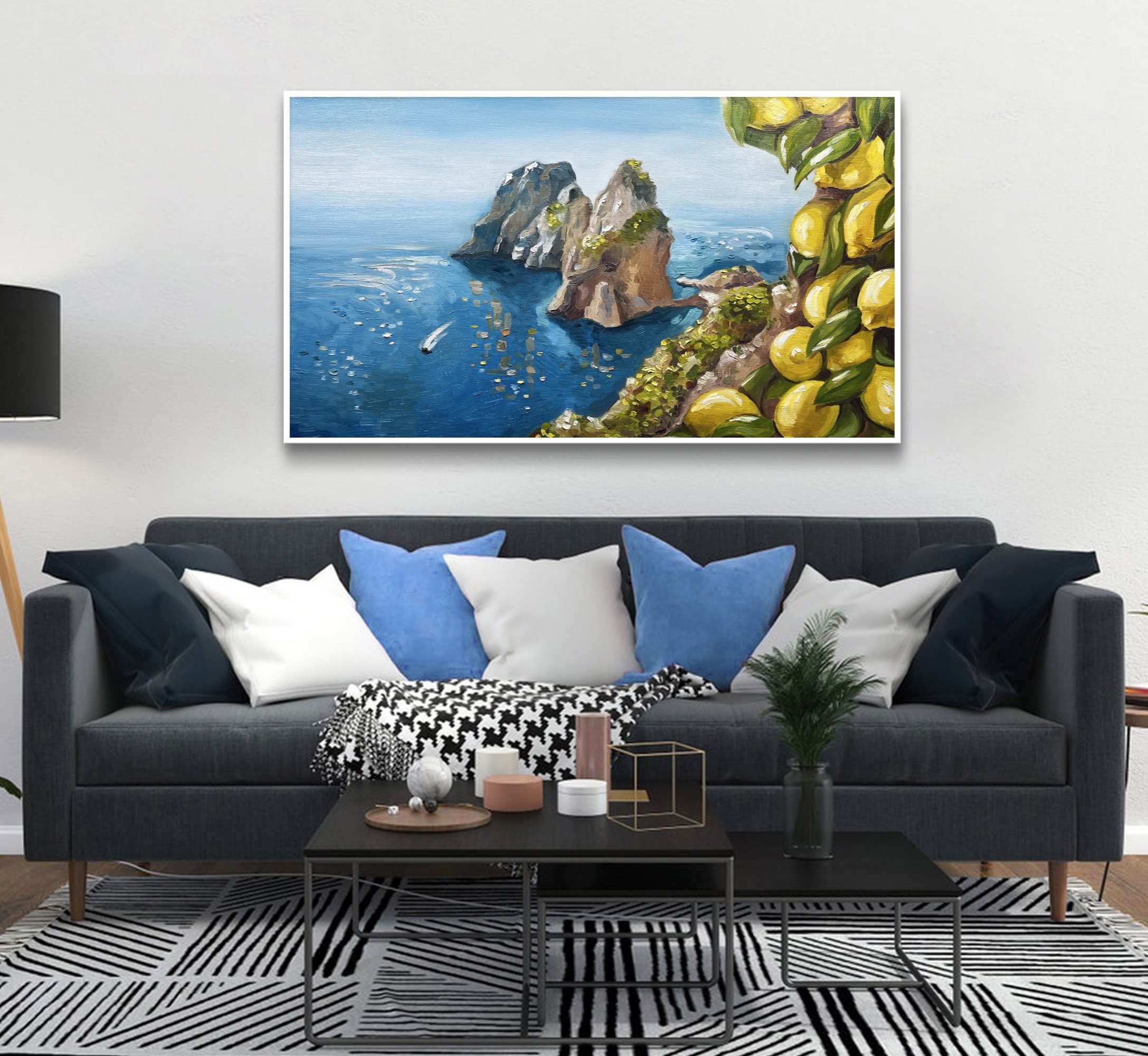 Faraglioni Capri Painting Capri Island Painting Italian Landscape ...