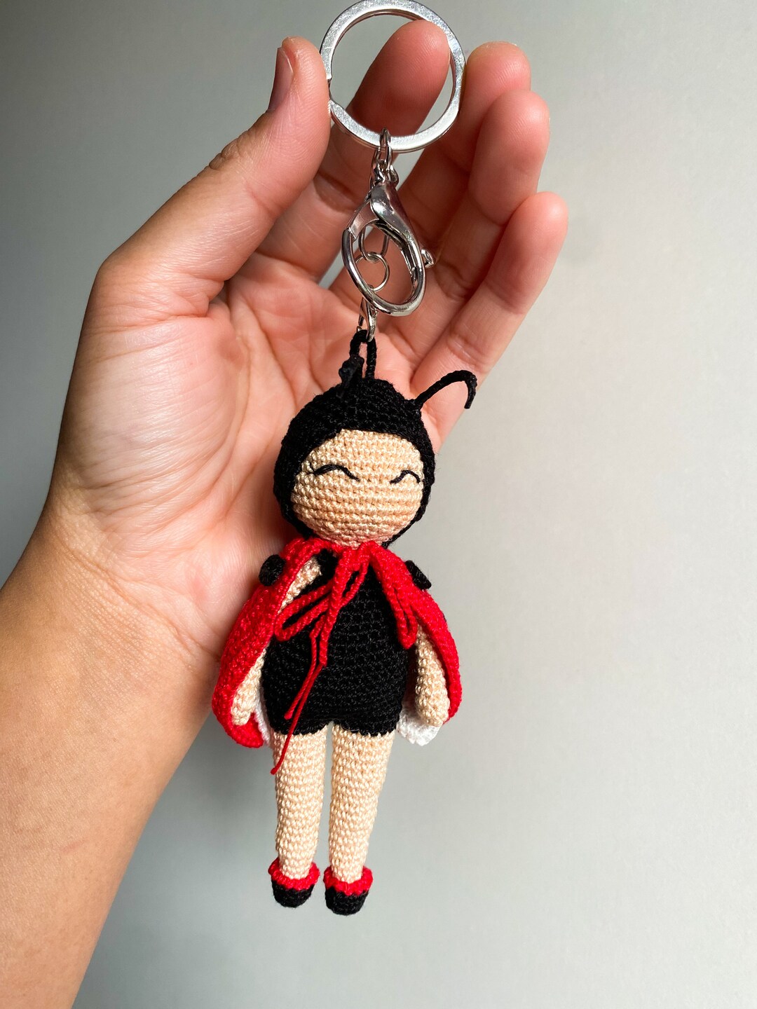 Crochet Ladybug Keychain,amigurumi Ladybug,bag Accessory ,car Accessory ...