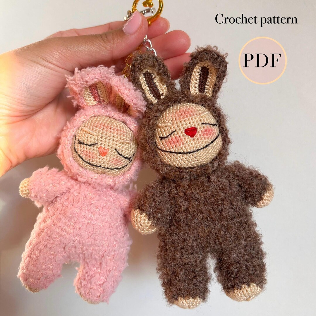 Mini Lafufu Smiling Monster Bunny PDF Crochet Pattern - Etsy