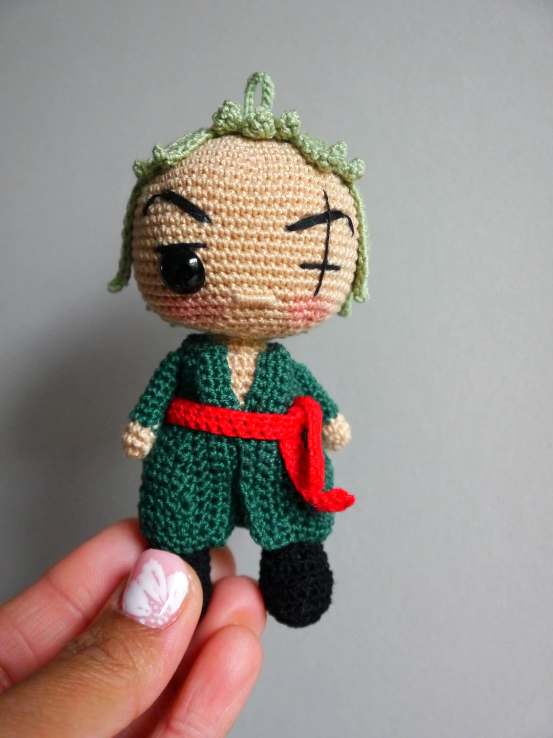 Crochet Roronoa Zoro/ Amigurumi Zoro / One Piece/ Bag Charm/ Keychain ...