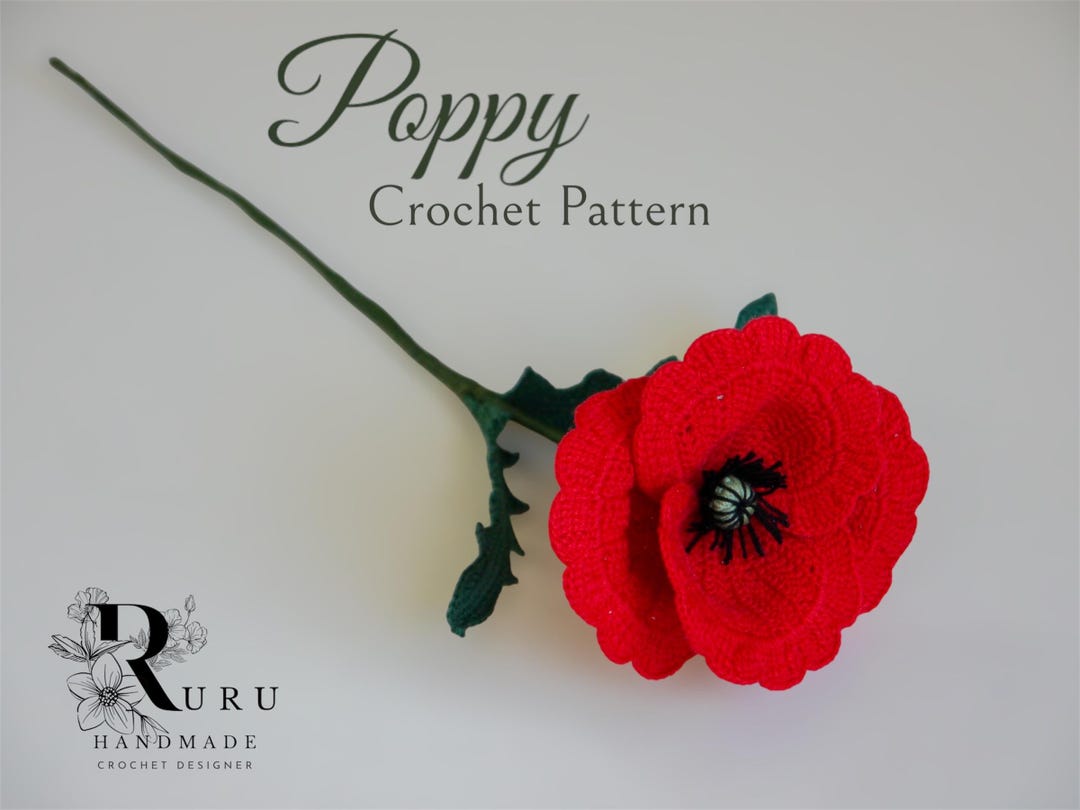 Crochet Poppy Flower PDF Pattern - Etsy