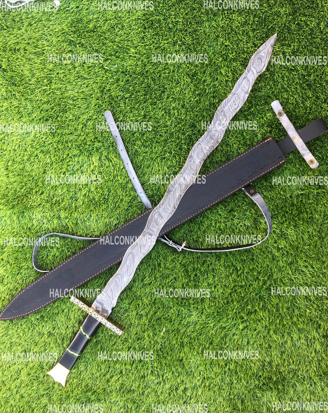 Damascus Handmade 36 Inches Sword, Custom Sword Damascus Blade With ...