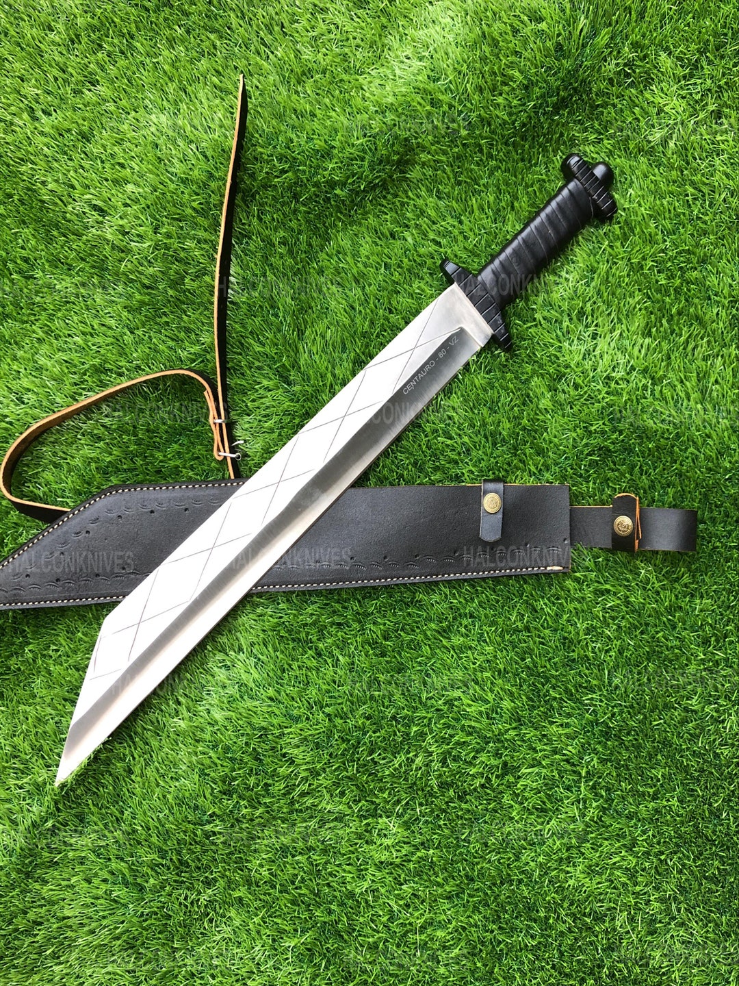 HALCON 25 Inches High Carbon Steel Tanto Machete Sword Handmade Machete ...