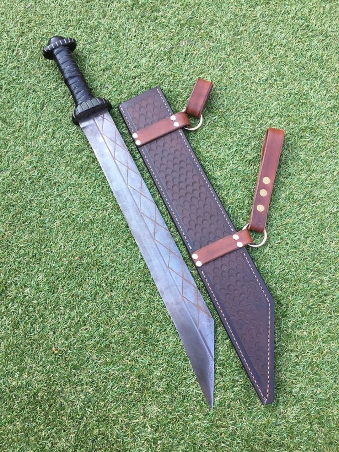 Full Tang Machete Sword With Leather With Gift for Groomsmen, USA ...