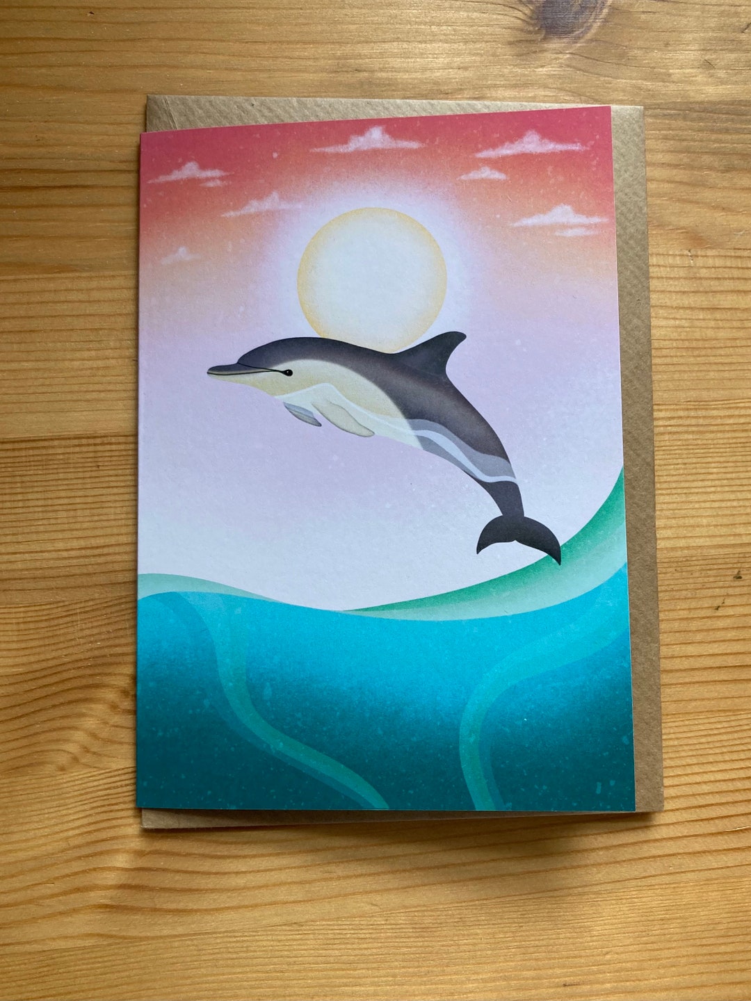 Dolphin Greetings Card / A5 & A6 Marine Sea Creature Occasion Note Card ...