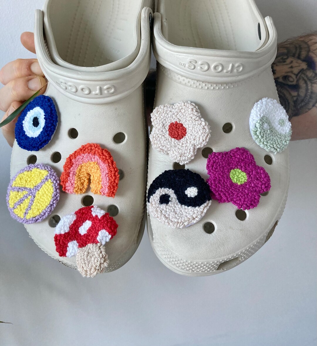 Handmade Punch Needle Clog Charms Assorted Embroidered Tufted Fun ...