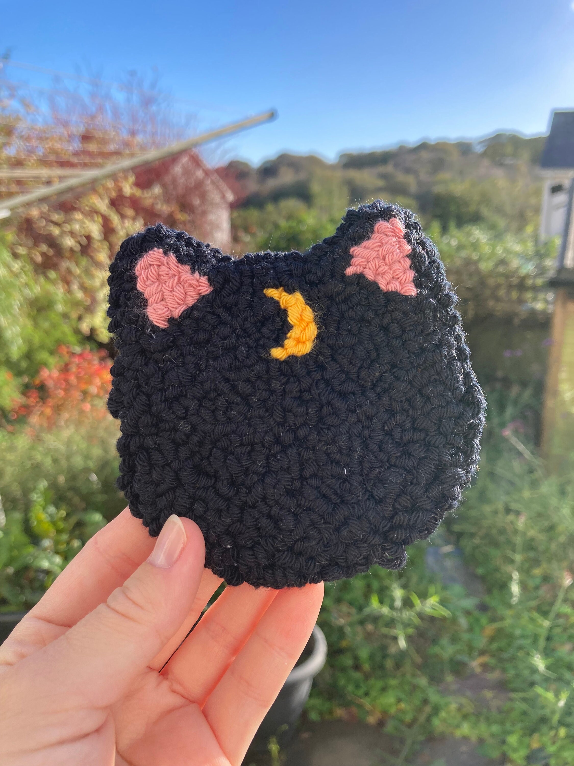 Celestial Whimsy Goth Mug Rug Coasters - Handmade Punch Needle Tufted ...
