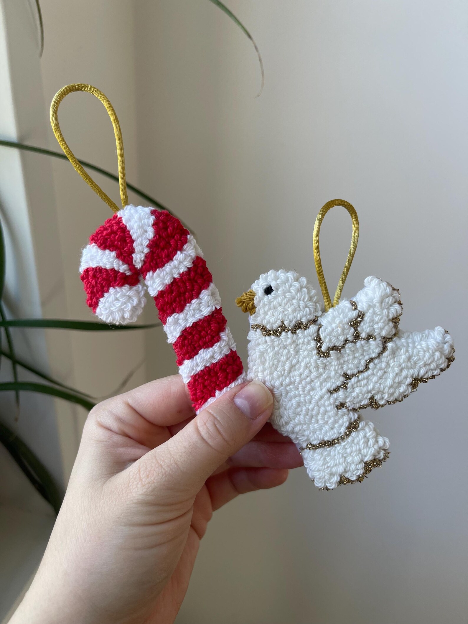 Handmade Punch Needle Christmas Decoration - Festive Embroidered Tree ...