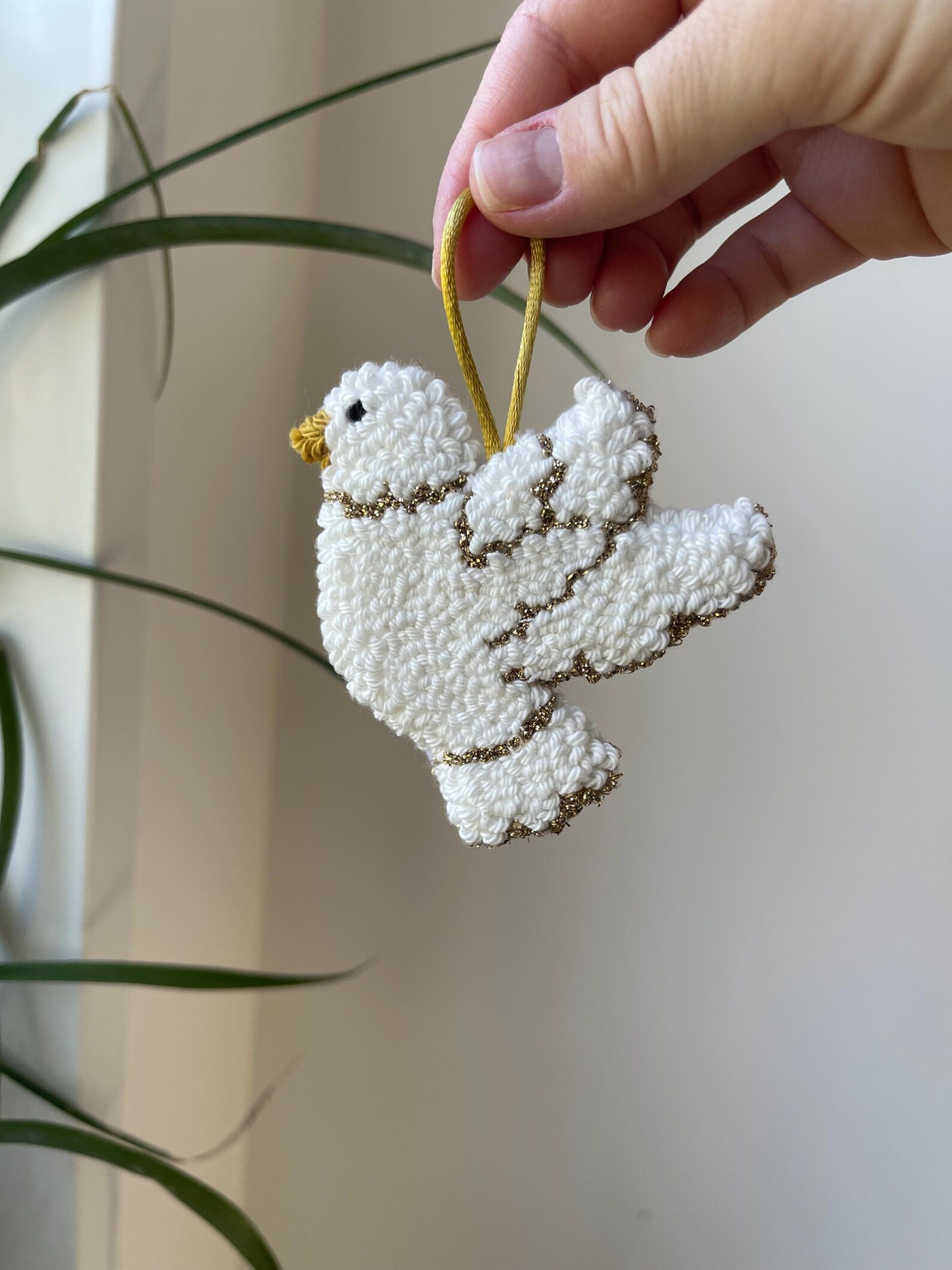 Handmade Punch Needle Christmas Decoration - Festive Embroidered Tree ...
