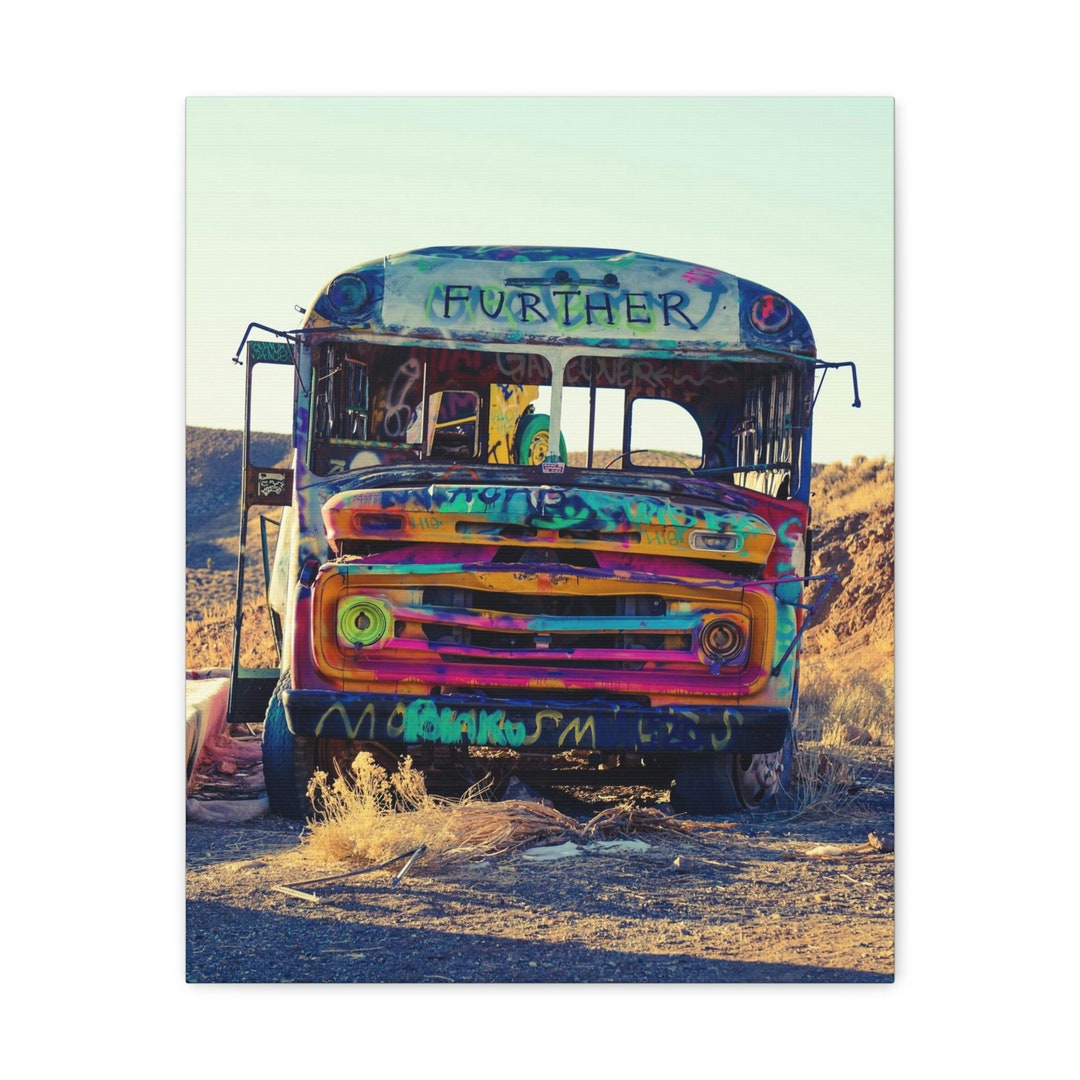 16x20 Vibrant School Bus Graffiti Art on Museum Quality - Etsy