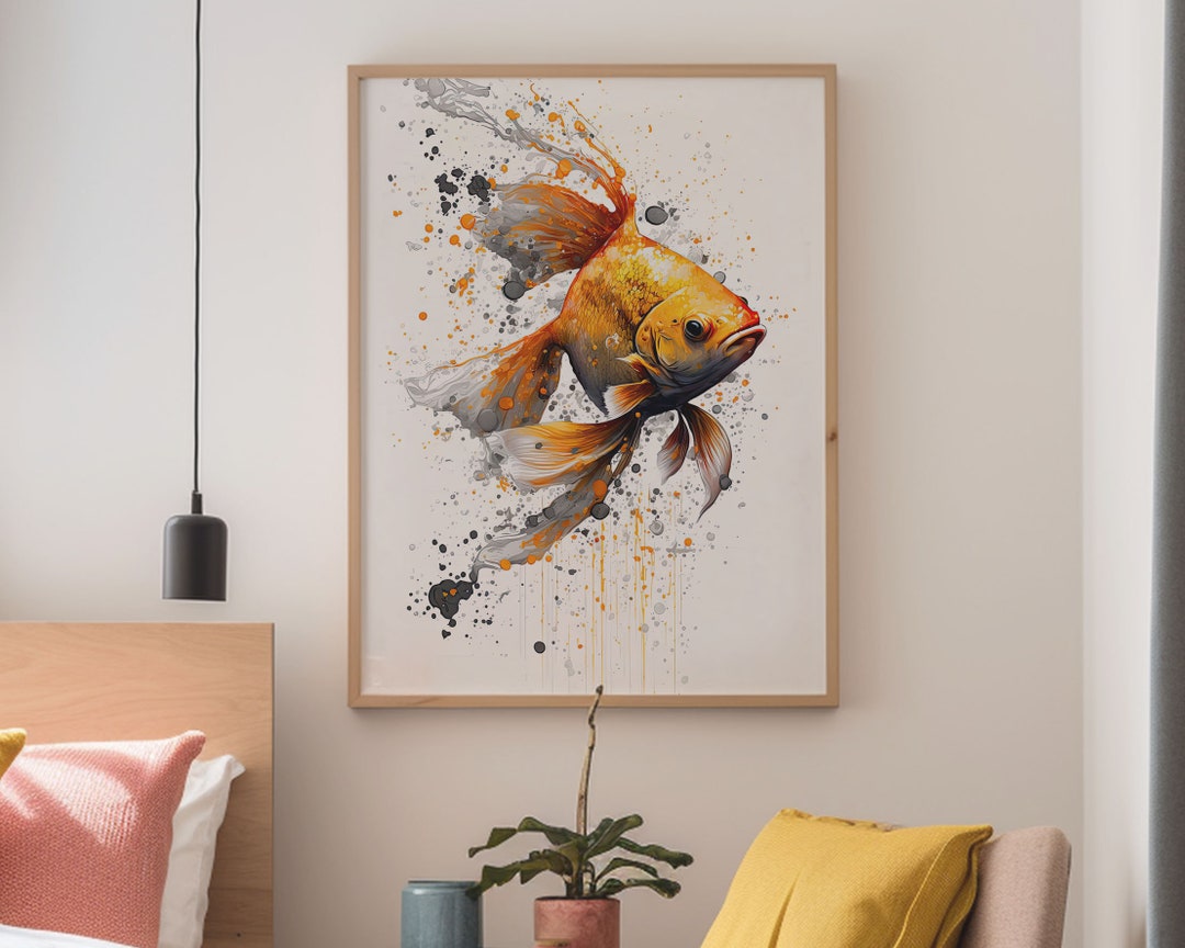 Goldfish 3, Koi, Pop Art, AI Art, Wall Art, Digital Download Only, JPG ...
