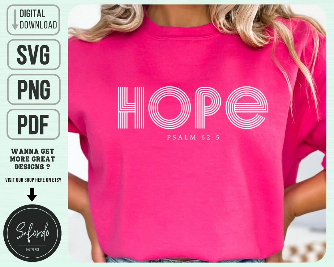Hope SVG PNG PDF, Trendy Christian Svg, Religious Svg, Faith Svg, Psalm ...