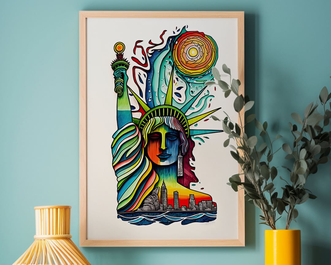 Lady Liberty, Pop Art, AI Art, Pop Art, New York, Statue of Liberty ...