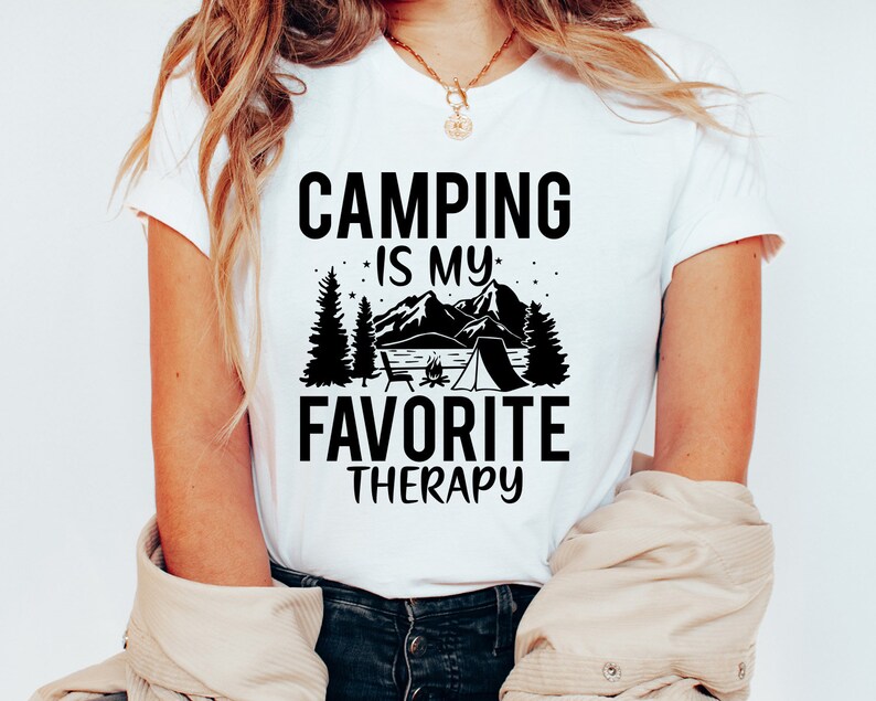 Acampar es mi terapia favorita SVG PNG PDF, svg al aire libre, camping ...