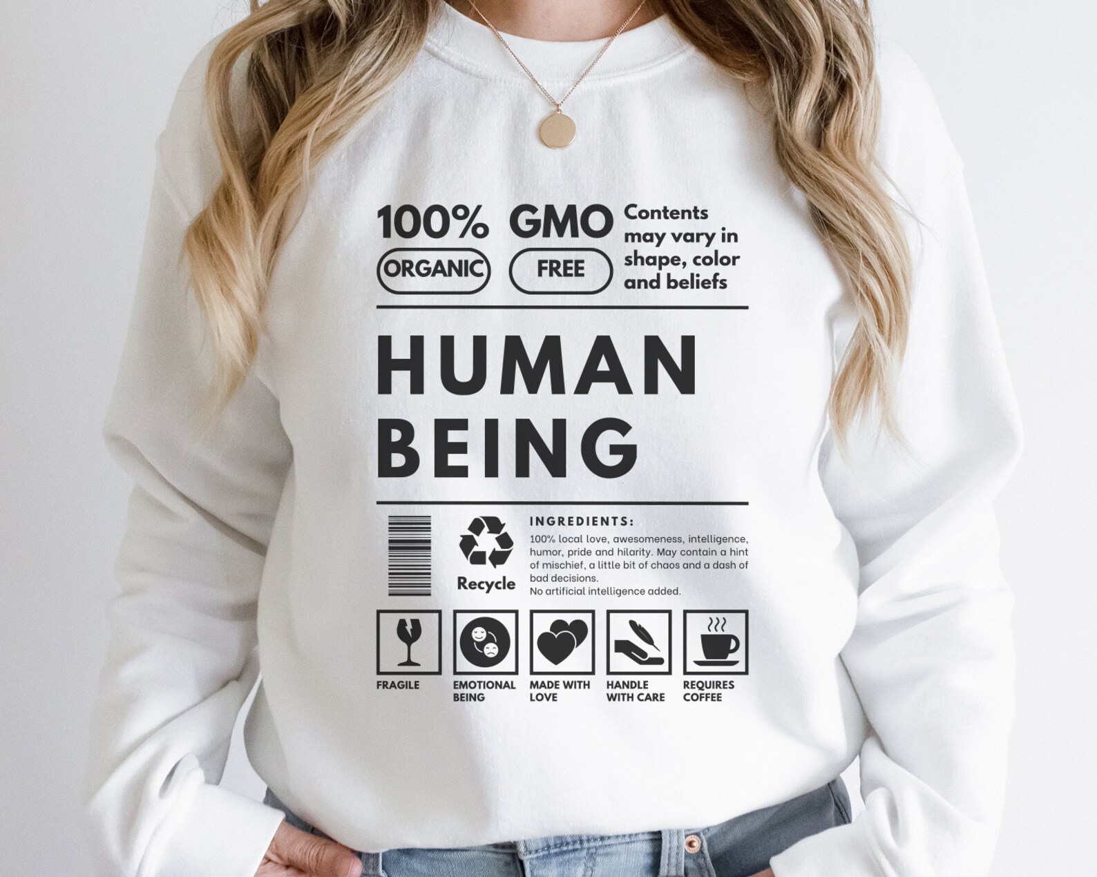 Human Being 100% Organic SVG PNG PDF, Human Being Bar Code, Human ...