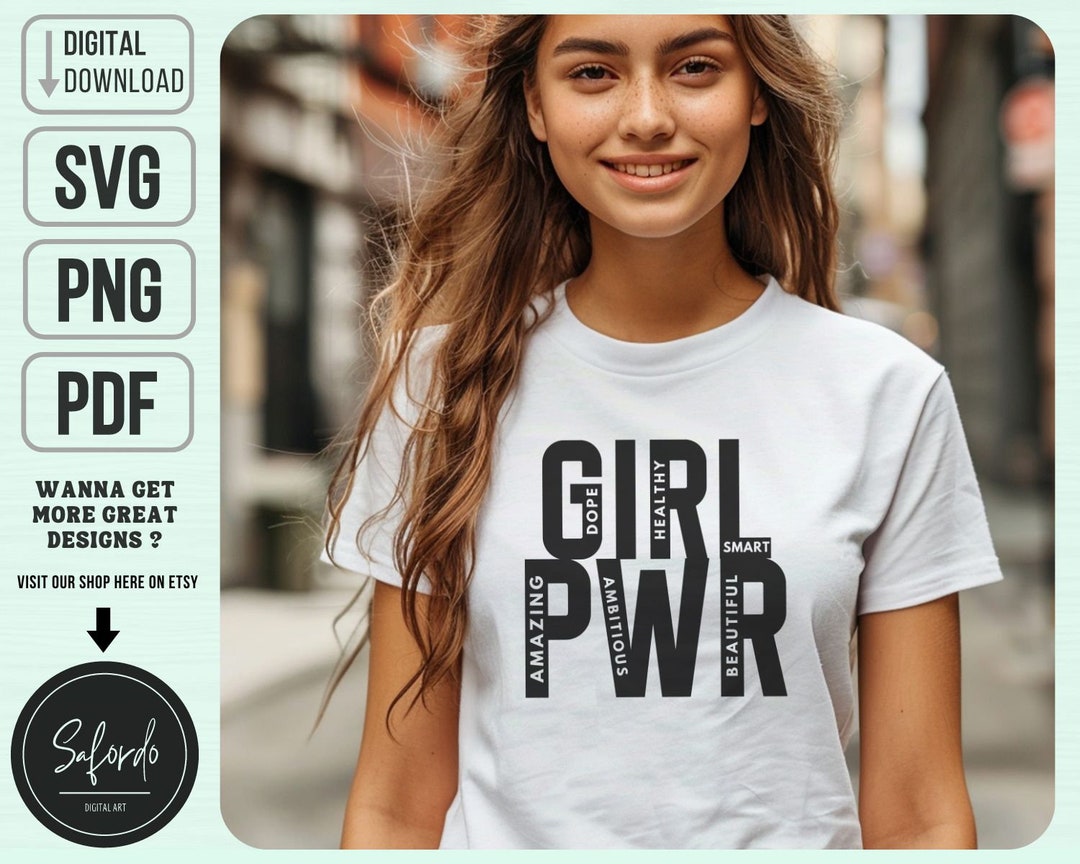 Girl Power SVG PNG PDF, Girl Pwr Svg, She is Strong Svg, Beautiful Girl ...