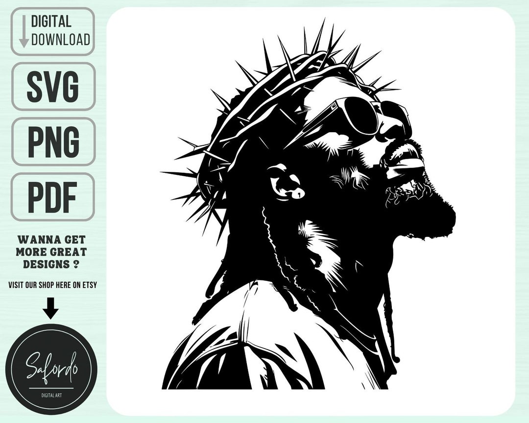 Cool African Jesus With Sunglasses SVG PNG PDF, Christian Svg, Easter ...
