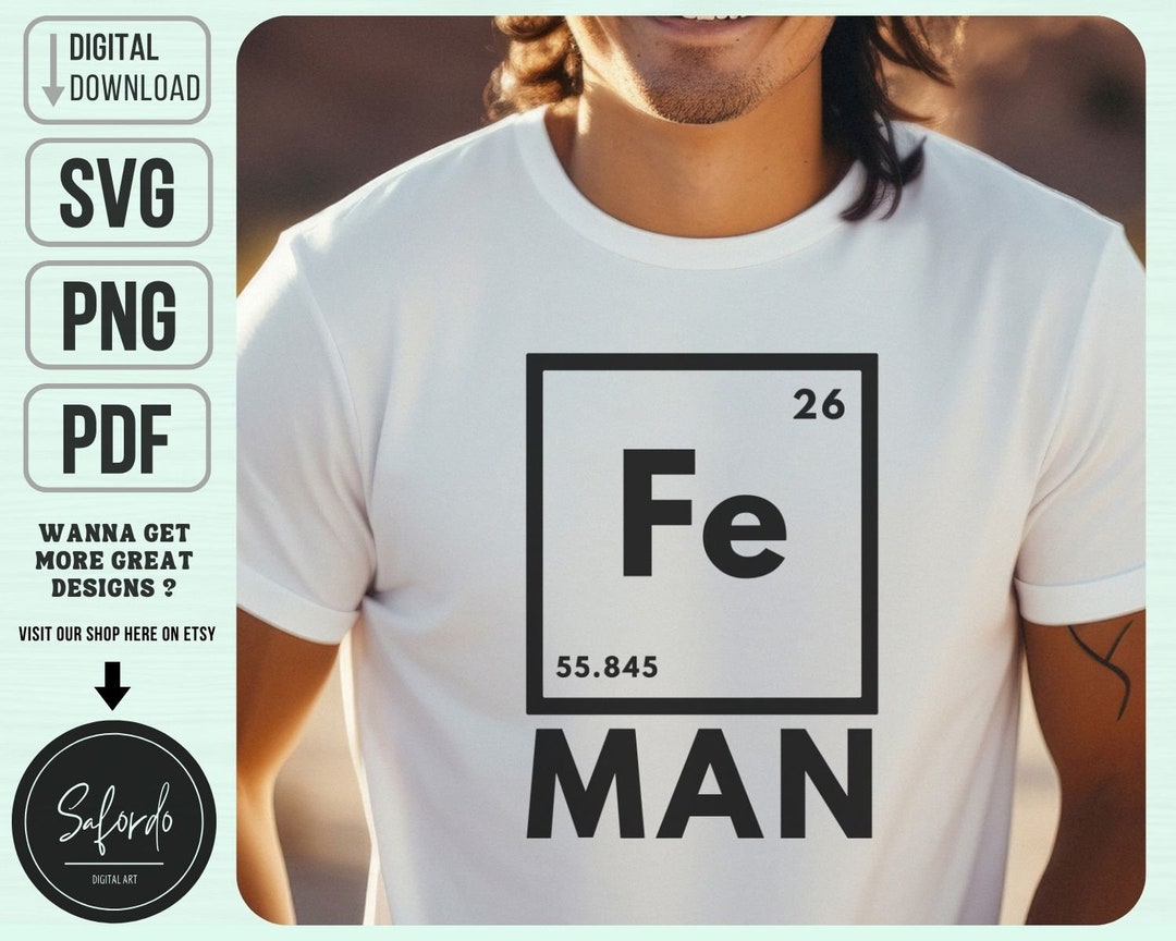 Iron Man SVG PNG PDF, Fe Man Svg, Nerd Iron Man, Chemistry Teacher Svg ...