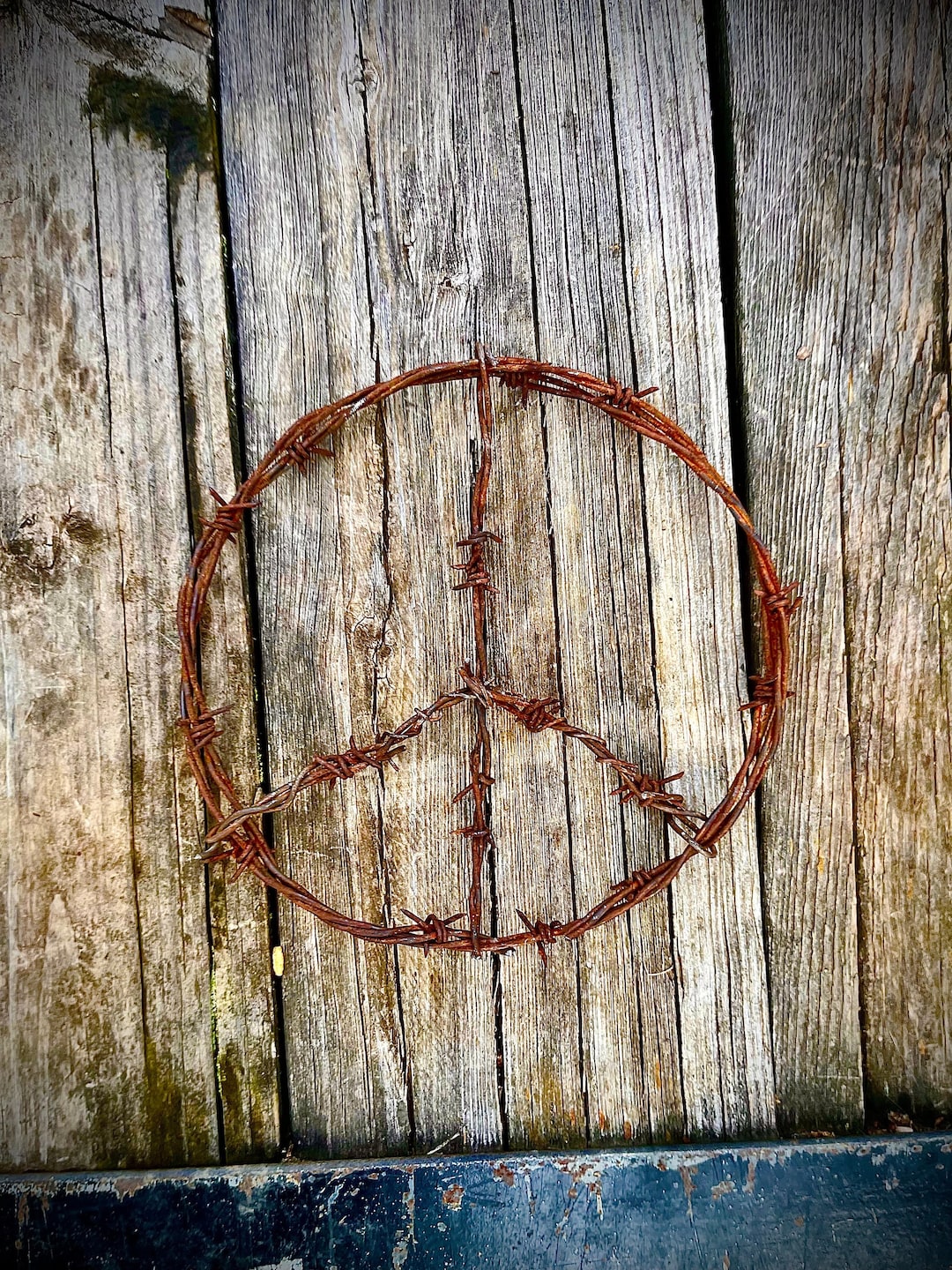 Barbed Wire Peace Symbol - Etsy