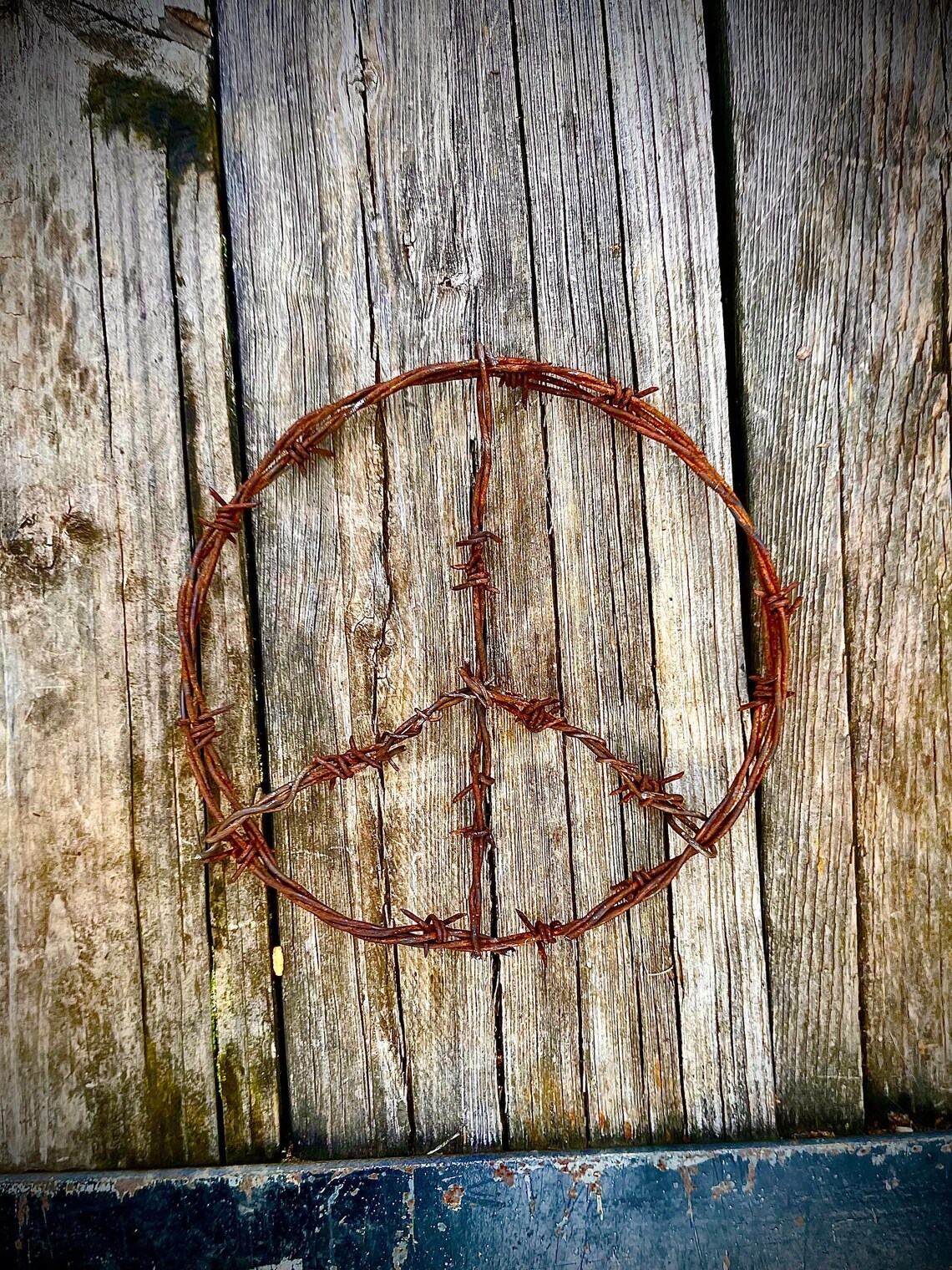 Barbed Wire Peace Symbol - Etsy