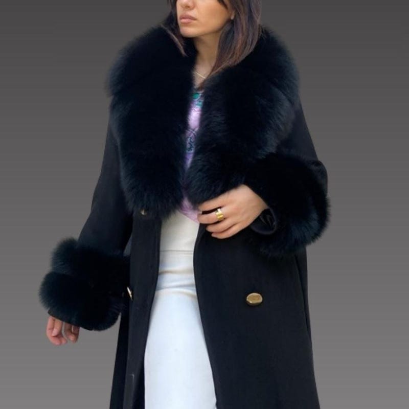 Navy Fur Trim Jacket - Etsy