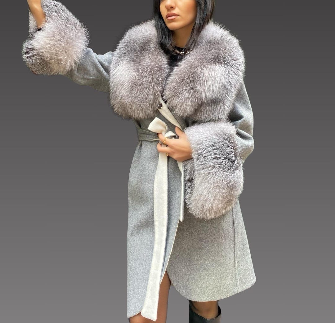 Alpacan Coat With Frost Fox Fur a Frost Fox Fur Jacket - Women Alpaca ...