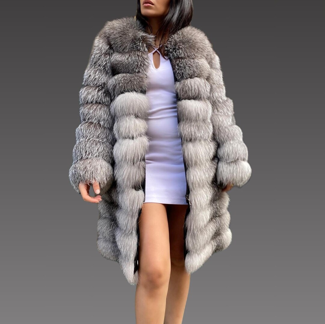 Transformer Women Frost Fox Fur Jacket - Short Jacket-fur Vest - Long ...