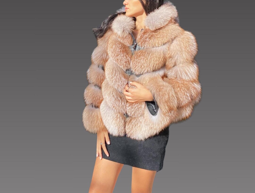 Women Frost Fox Jacket - Red Fox Jacket - Fox Fur Jacket . Women Fox ...