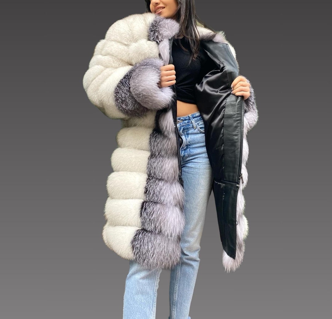 Transformer Women Frost Fox Fur Jacket - Short Jacket-fur Vest - Long ...