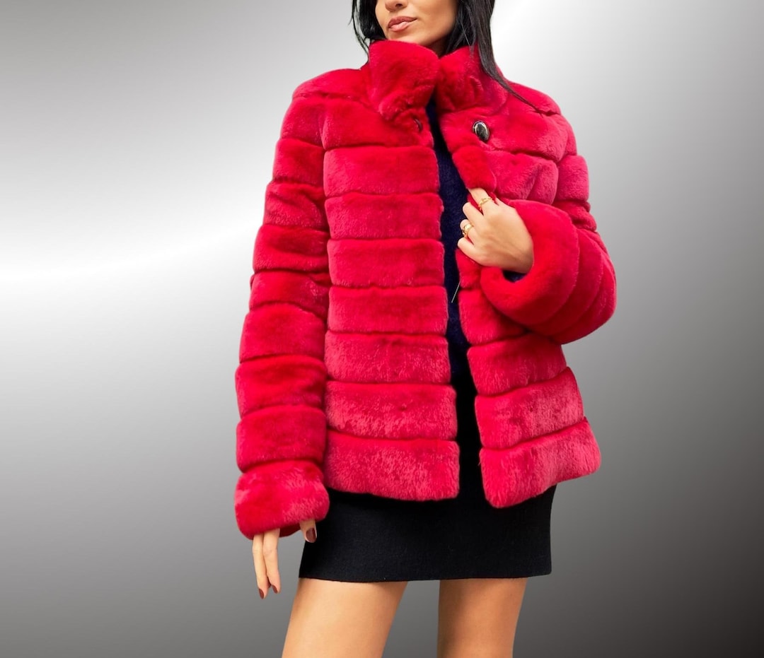 Rex Rabbit Jacket - Premium Rex Fur - Rex Rabbit Fur Jacket - Women Rex ...