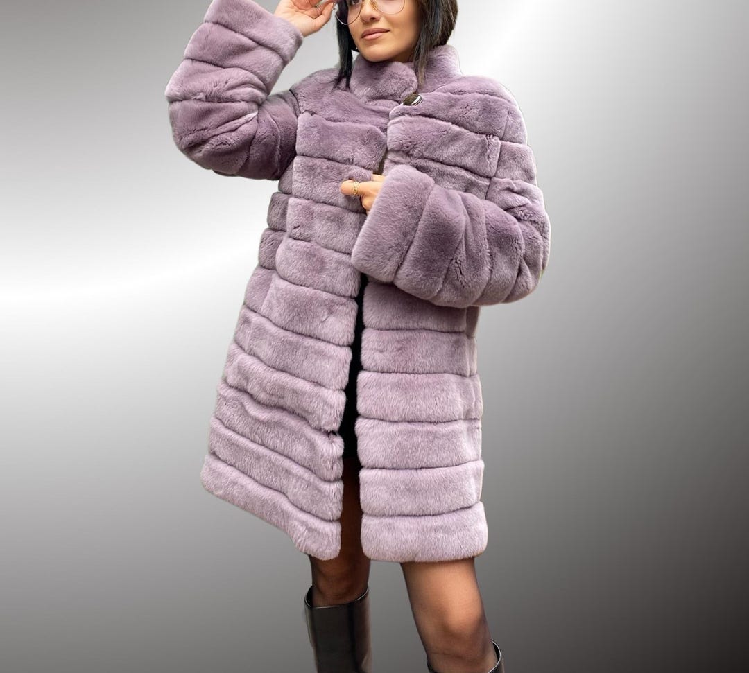 Rex Rabbit Jacket - Premium Rex Fur - Rex Rabbit Fur Jacket - Women Rex ...