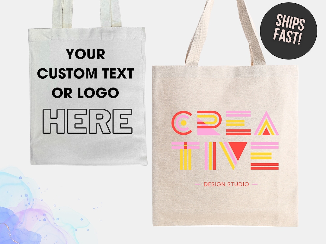 Custom Tote Bag Custom Logo Bag Custom Text Tote Bag Bulk Personalized ...