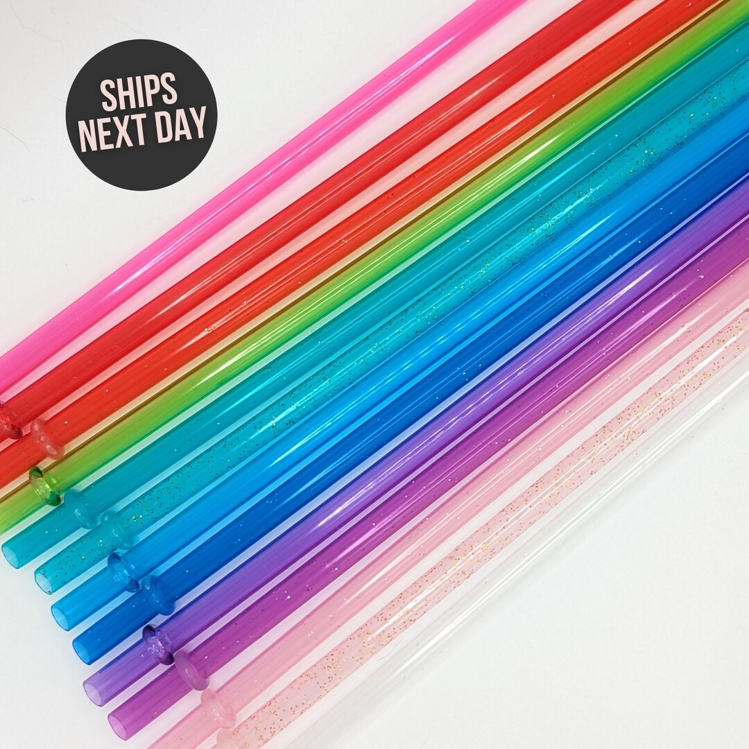Glitter Straw Translucent Skinny Tumbler Replacement Straw Reusable ...