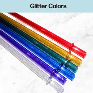 Glitter Straw Translucent Straw Tumbler Replacement Straw Reusable ...