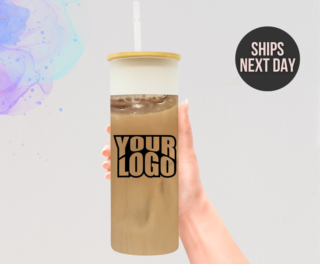 Custom Ice Coffee Cup Custom Logo Glass Coffee Cup Custom Frosted Cups ...