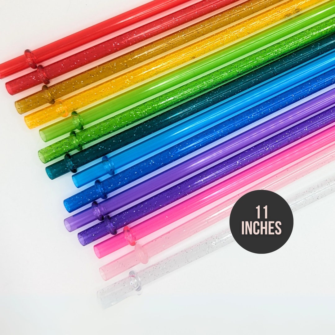 Glitter Straw Translucent Straw Tumbler Replacement Straw Reusable ...