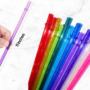 Glitter Straw Translucent Straw Tumbler Replacement Straw Reusable ...