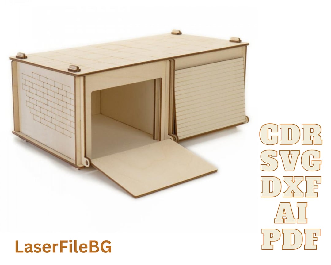 Wood Toy SMALL GARAGE. Pattern Vector for Laser Cutting, Svg, Dxf, Ai ...