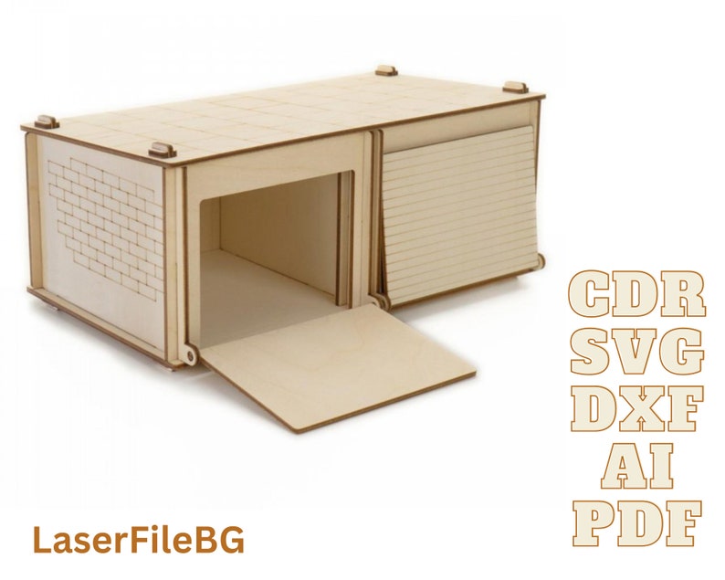 Wood Toy SMALL GARAGE. Pattern Vector for Laser Cutting, Svg, Dxf, Ai ...