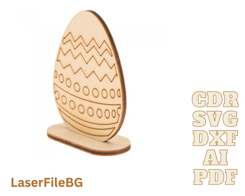 Easter Egg With Stand Laser Cut File (SVG, DXF, PDF) - Etsy