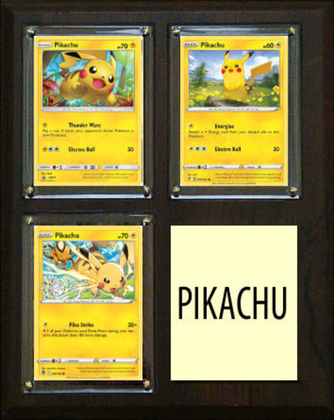 Pikachu Pokemon 3 Card Gift Plaque 8x10 Engraved Nameplate - Etsy